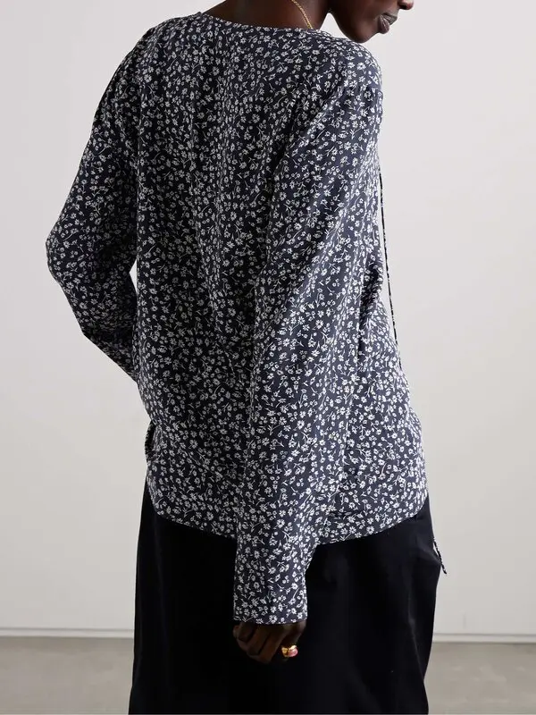 Matteau Tie-neck Floral-print Blouse