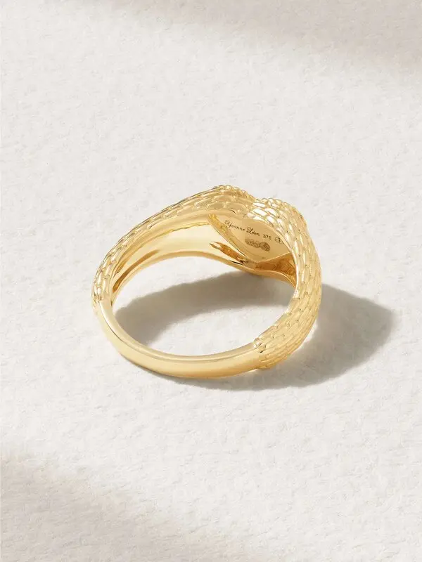 Yvonne Léon 9-karat Diamond Heart Signet Ring - Gold