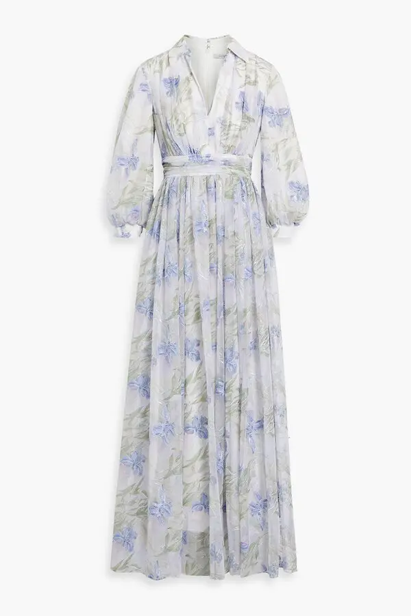 badgley mischka floral maxi dress Badgley Mischka Lace Applique Maxi Shirt Dress Floral Pink Size 4 *FLAW*