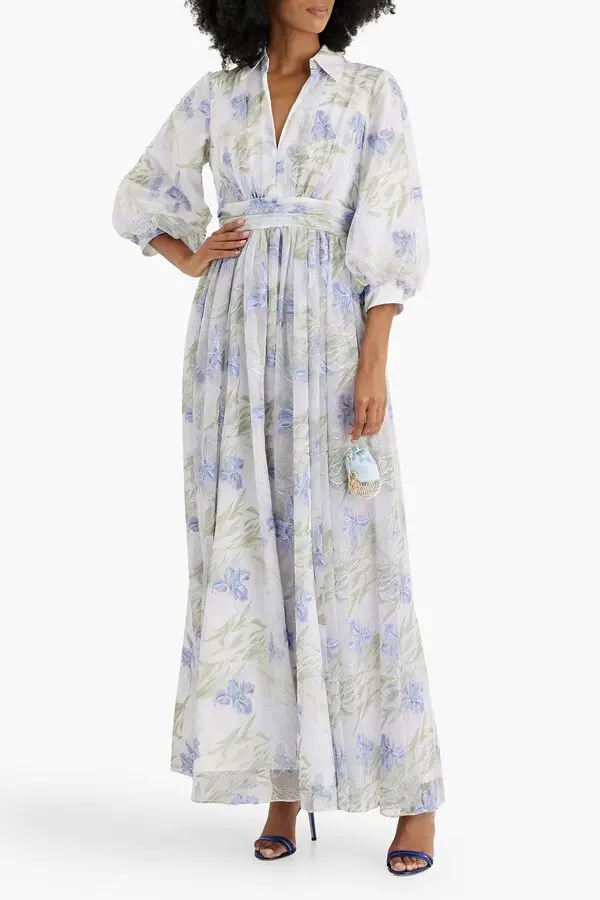 badgley mischka floral maxi dress Badgley Mischka Lace Applique Maxi Shirt Dress Floral Pink Size 4 *FLAW*