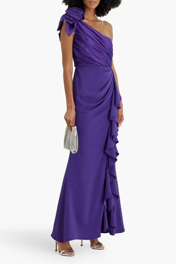 badgley mischka purple floral dress A floral dream spun in lilac and lace, #BadgleyMischka #SpringCollection  #NewArrivals #MaxiDress #WomensStyle
