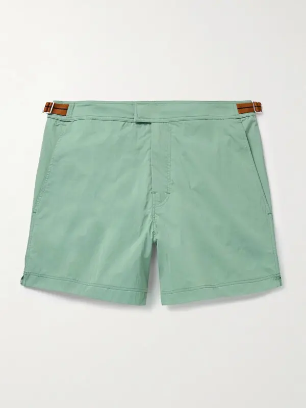 Zegna Straight-leg Mid-length Swim Shorts - Green