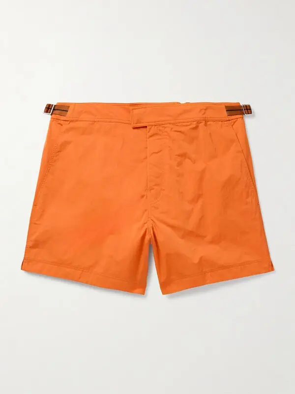 Zegna Straight-leg Mid-length Swim Shorts - Orange