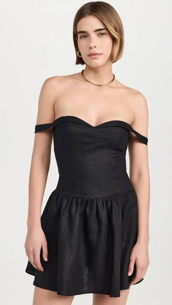 Reformation Sora Linen Dress In Black - 60% Off | Editorialist