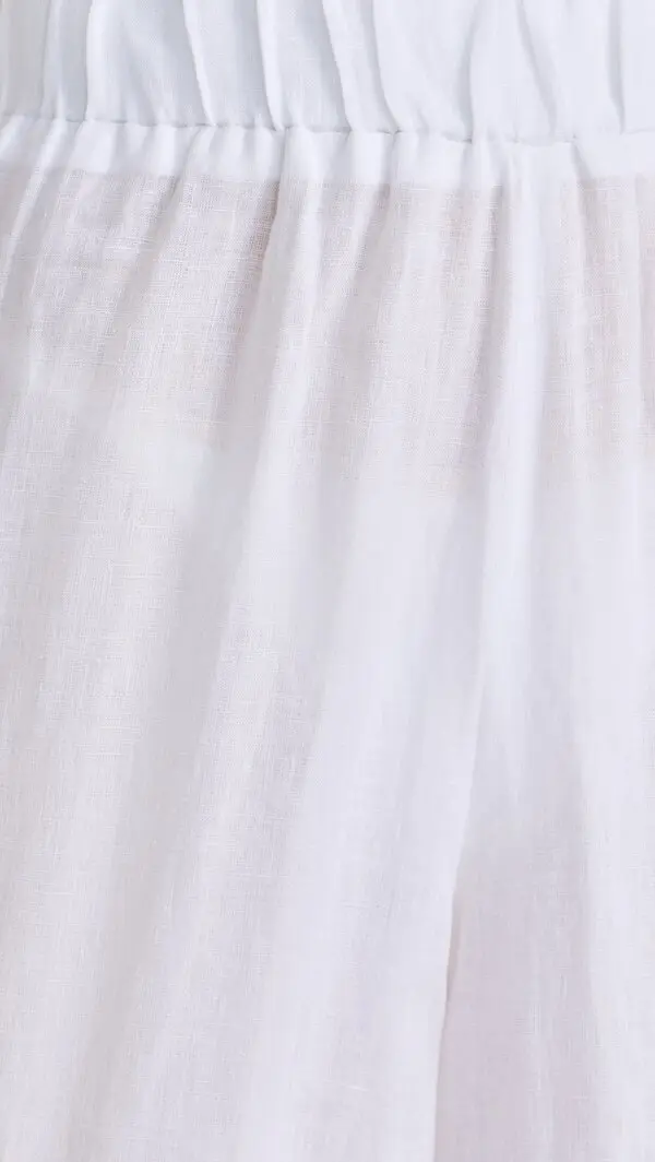 VITAMIN A Tallows Wide Leg Linen Pants - White
