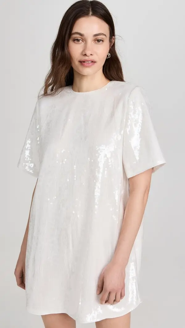 theory white sequin dress Tee Dress