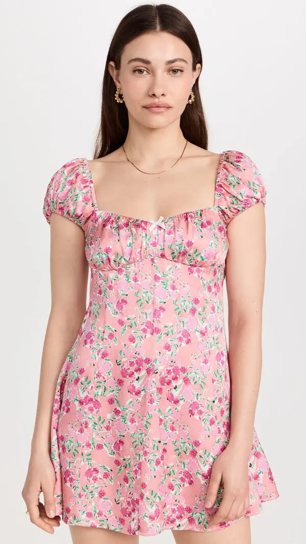 For Love & Lemons Antonia Mini Dress In Pink - 60% Off | Editorialist