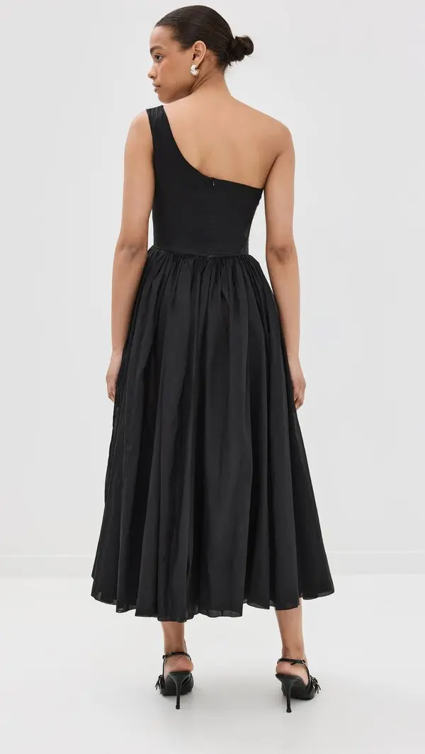 A.W.A.K.E. Mode Asymmetrical One Shoulder Dress In Black - 50% Off |  Editorialist