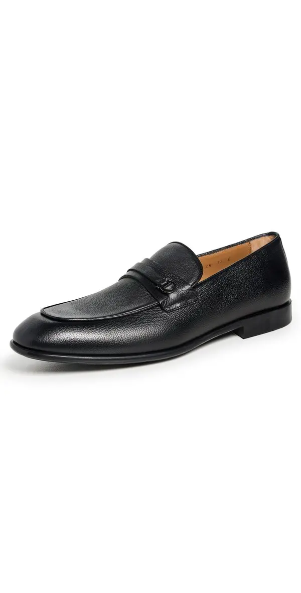 FERRAGAMO Desio Leather Loafers - Nero