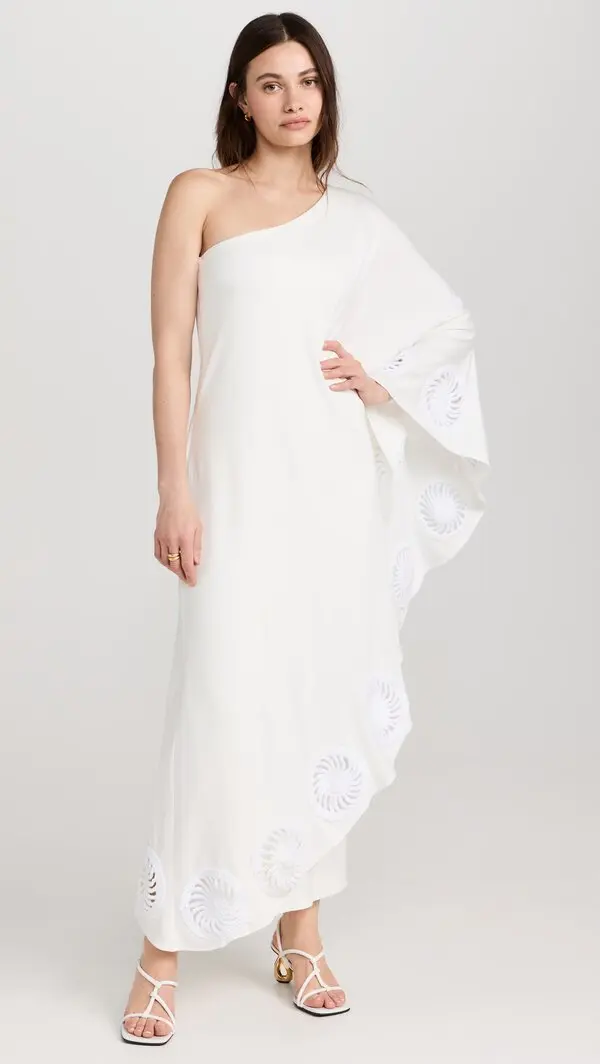 Elexiay Abia One-Shoulder Crochet Dress In White - 70% Off | Editorialist