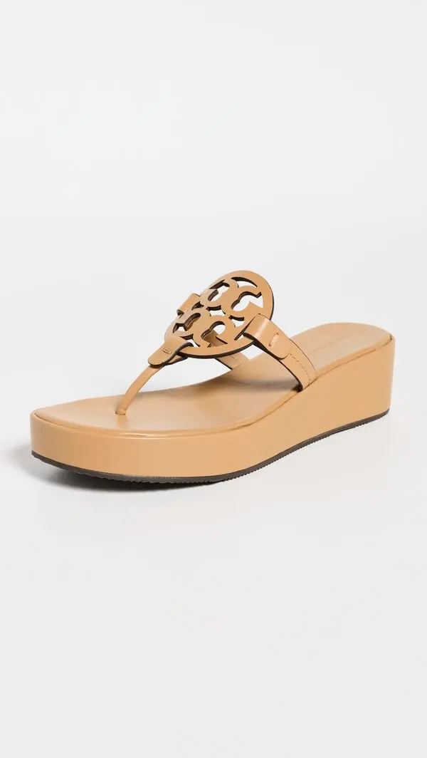 Tory Burch Miller Wedge Sandals - Ginger Shortbread