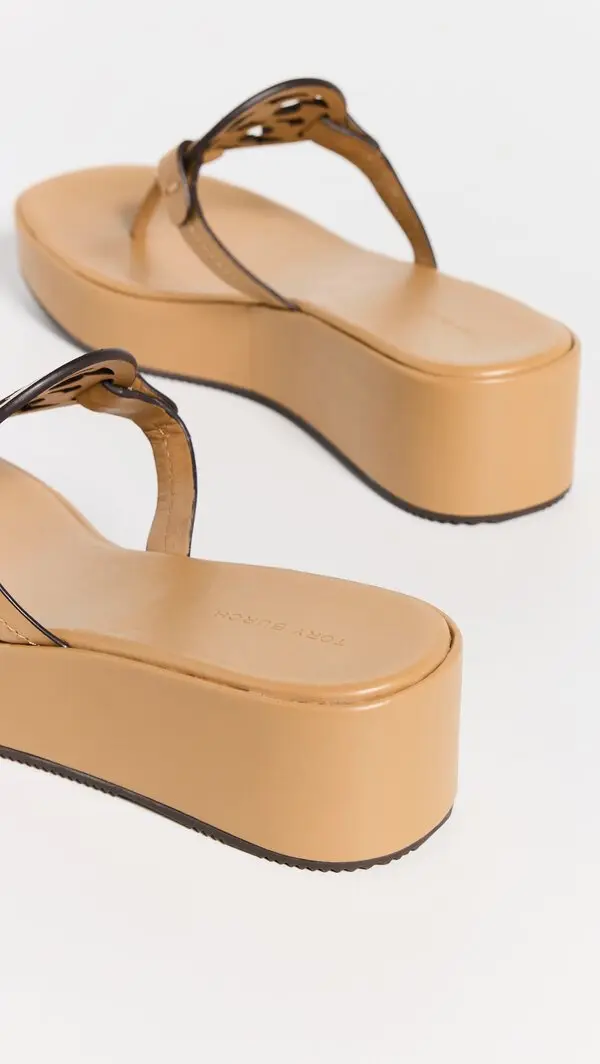 Tory Burch Miller Wedge Sandals - Ginger Shortbread