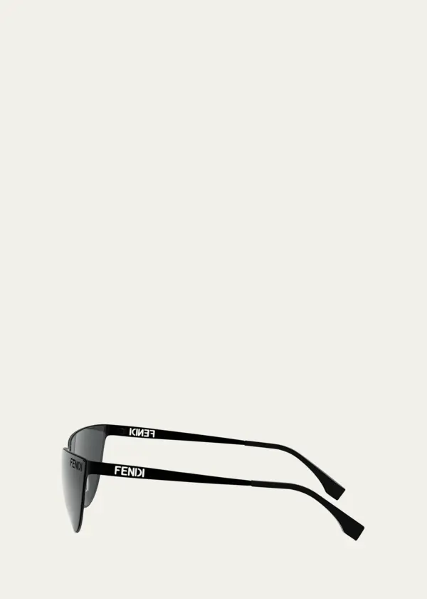 Fendi Logo Cutout Cat-eye Sunglasses - Matte Black Smoke