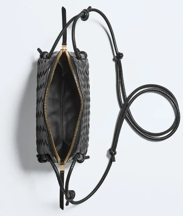 Bottega Veneta Intrecciato Concert Crossbody Bag In Black