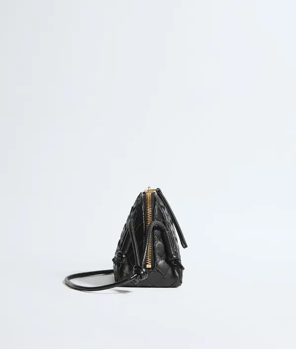 Bottega Veneta Intrecciato Concert Crossbody Bag In Black
