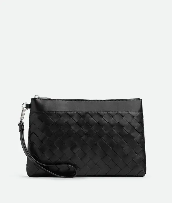 BOTTEGA  VENETA Intrecciato Prism Pouch - Black