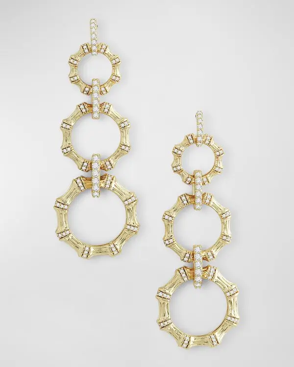ANABEL ARAM JEWELRY Bamboo Chain Earrings - Gold