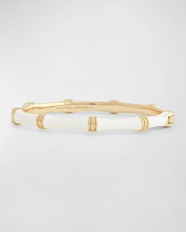 ANABEL ARAM JEWELRY Bamboo Collection Hinged Bangle - Cream