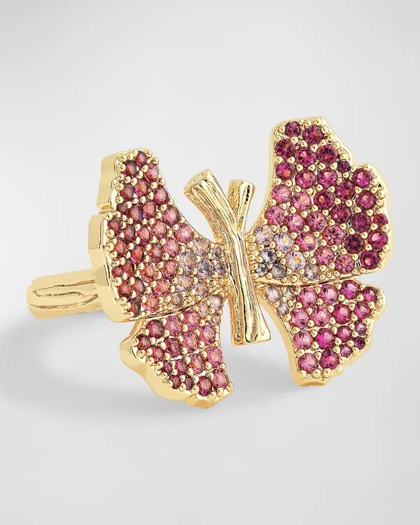 ANABEL ARAM JEWELRY Butterfly Pavé Ring - Fuchsia