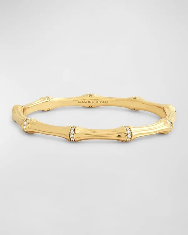 ANABEL ARAM JEWELRY Anabel Aram Bamboo Hinged Bangle - Gold