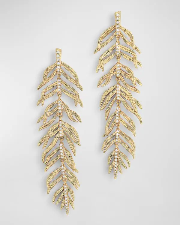 ANABEL ARAM JEWELRY Palm Collection Dangle Earrings - Gold