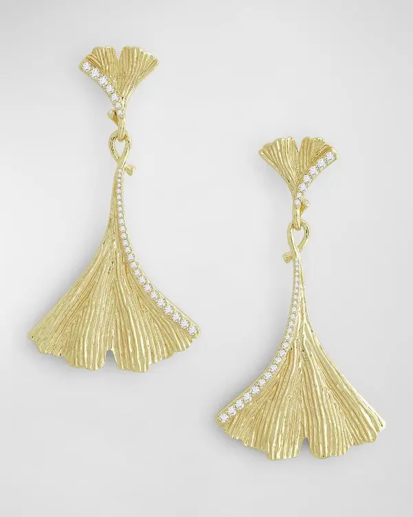 ANABEL ARAM JEWELRY Ginkgo Drop Earrings - Gold