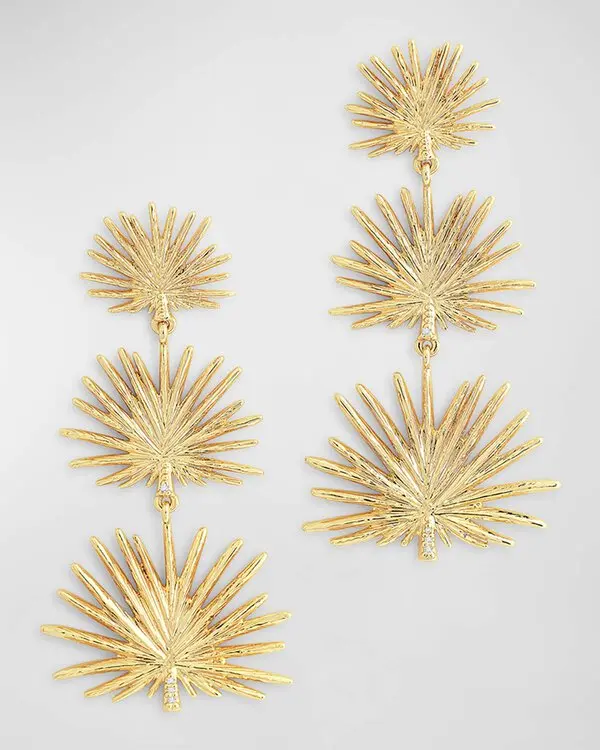 ANABEL ARAM JEWELRY Triple Fan Palm Dangle Earrings - Gold