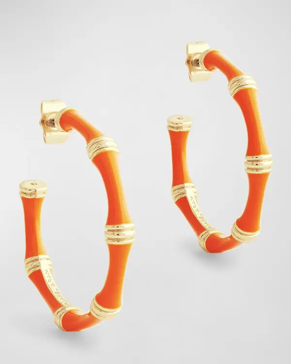 ANABEL ARAM JEWELRY Bamboo Hoop Earrings - Clementine