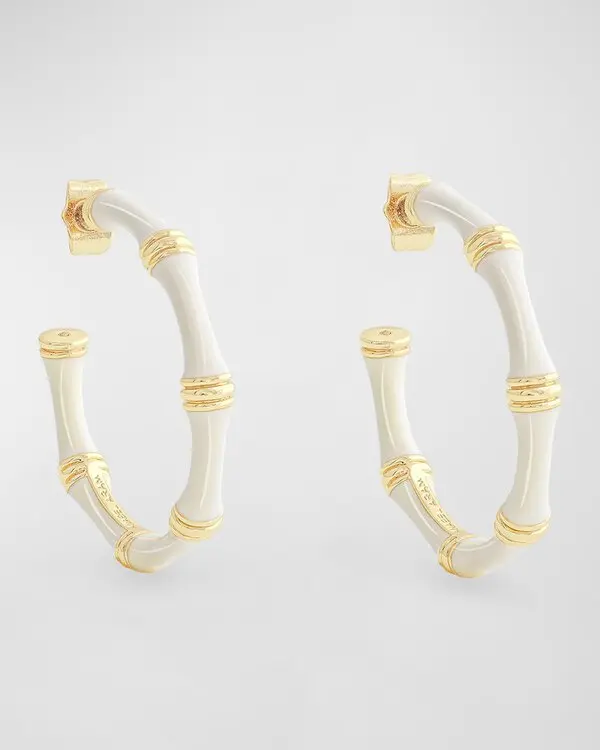 ANABEL ARAM JEWELRY Bamboo Hoop Earrings - Cream