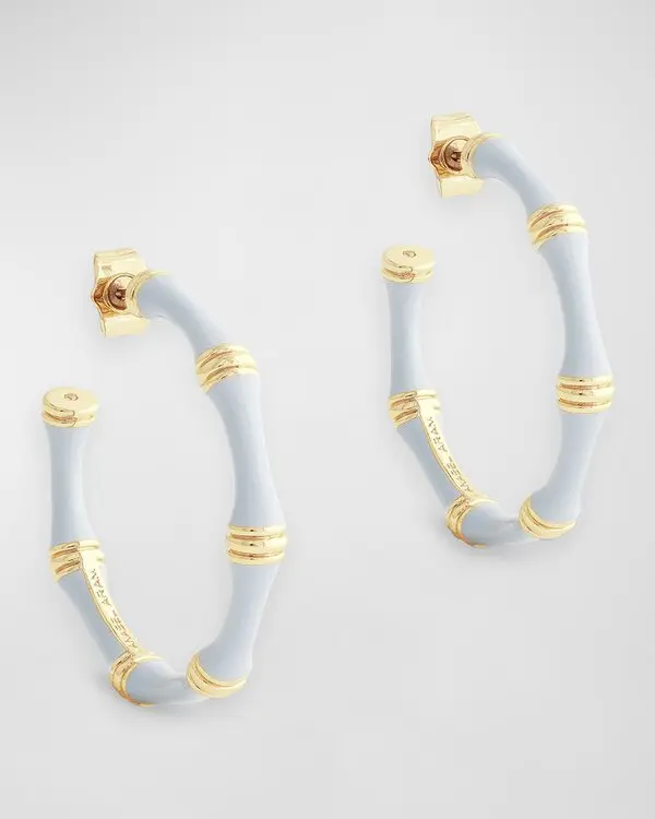 ANABEL ARAM JEWELRY Bamboo Hoop Earrings - Pale Blue