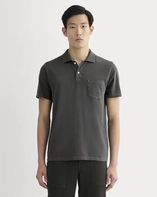 Everlane Essential Organic Garment-dyed Tshirt Polo - Black
