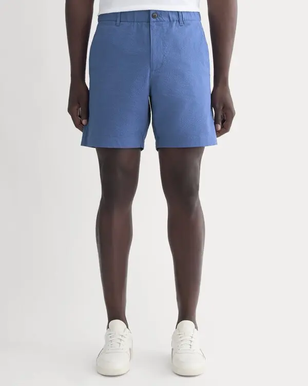 Everlane Seersucker Relaxed Short - Soft Cobalt