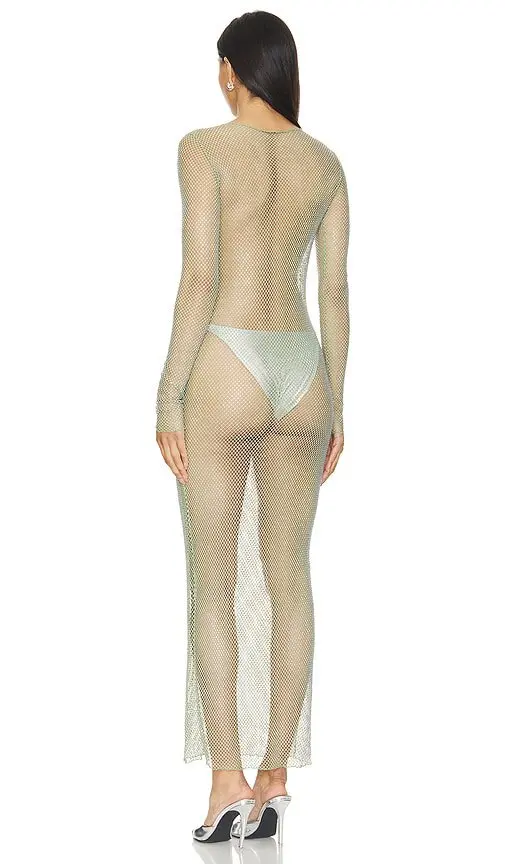 Kim Shui Fishnet Long Sleeve Dress In Nude - 71% Off | Editorialist