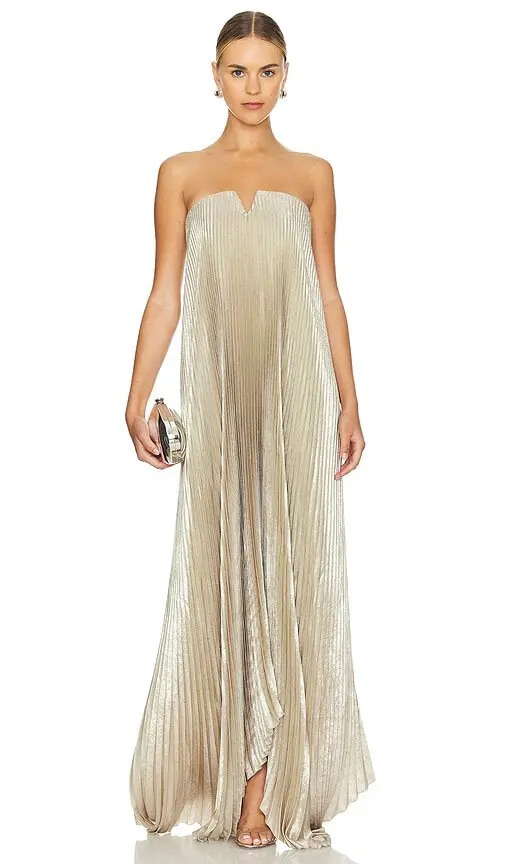 L'IDEE Black Tie Gown - Gold Shimmer