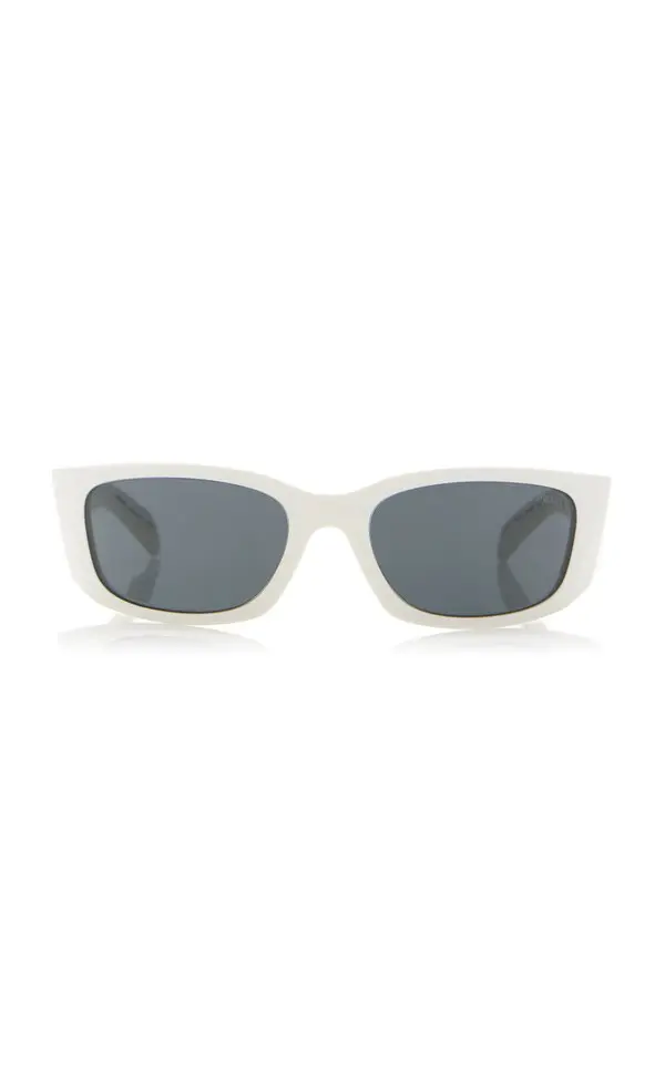 Prada Symbole Mask-frame Acetate Sunglasses - White