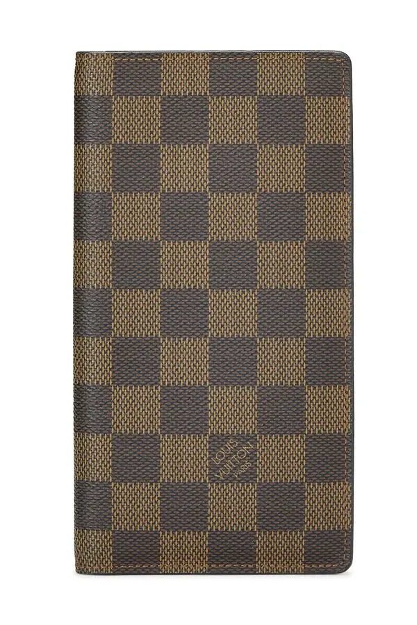LOUIS VUITTON Damier Ebene Brazza Continental Wallet - Brown