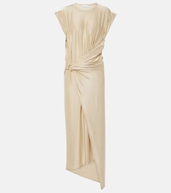 Rabanne Draped Asymmetrical Midi Dress