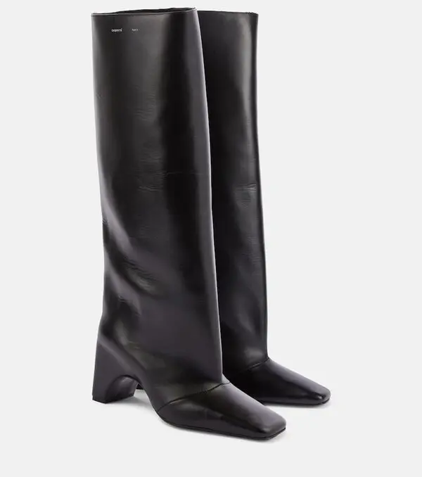 Coperni Bridge Leather Knee-high Boots - Black
