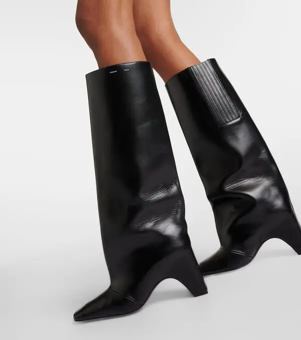 Coperni Bridge Leather Knee-high Boots - Black
