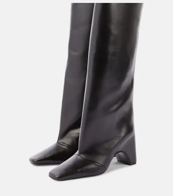 Coperni Bridge Leather Knee-high Boots - Black