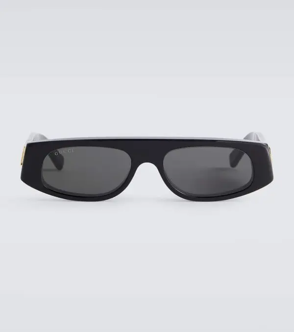 Gucci Logo Flat-top Sunglasses - Black