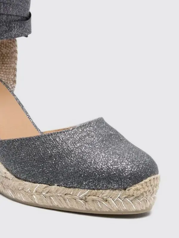 CastaÑer Wedge Espadrilles With Ribbon Fastening - Grey