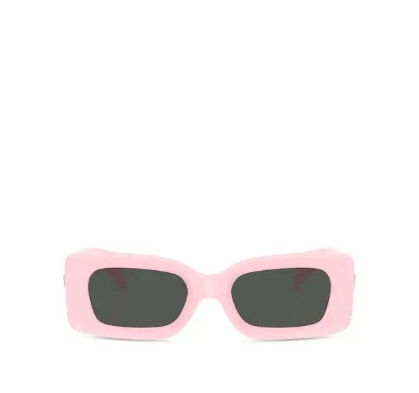 Versace Rectangular Sunglasses, 52mm - Pink/gray Solid