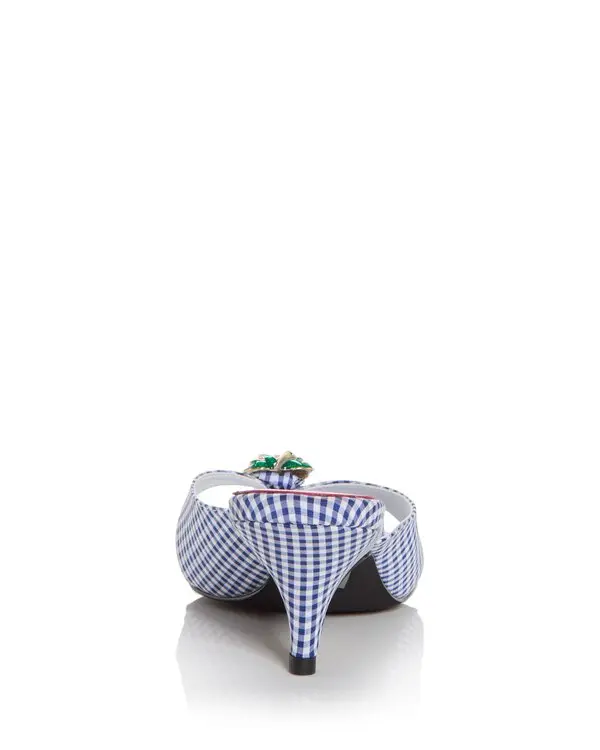 Jeffrey Campbell Shortcake Gingham Kitten Heel Thong Sandals