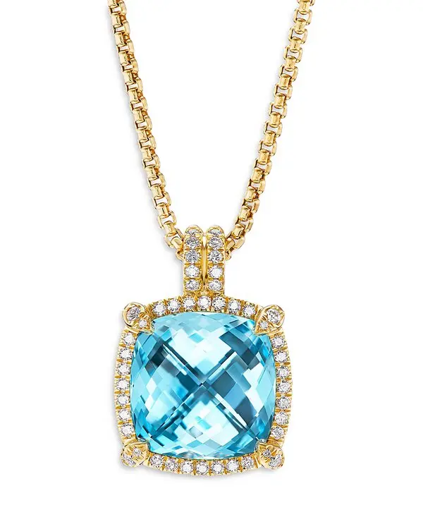 David Yurman Chatelaine Pendant Necklace - Blue/gold