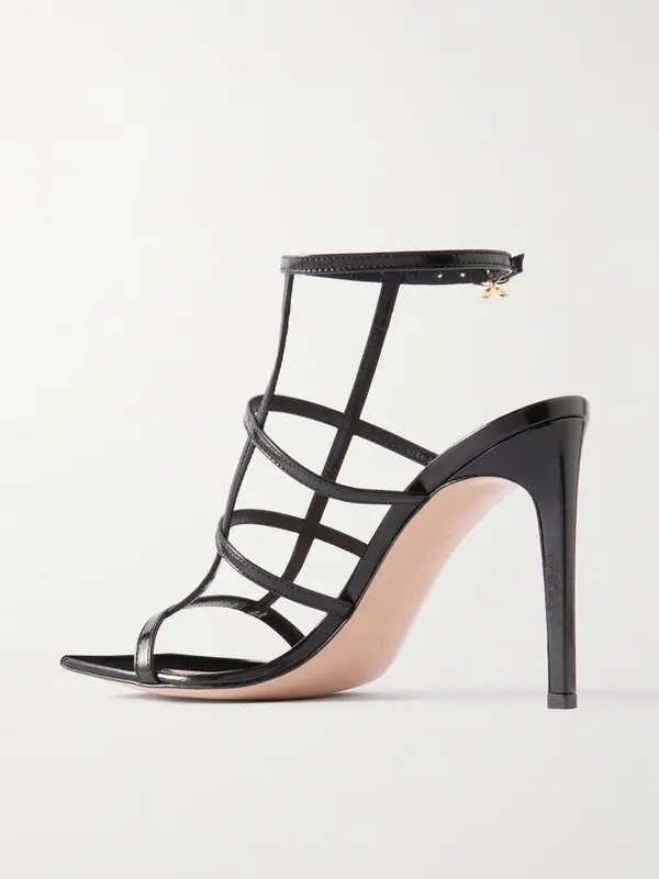 GIANVITO ROSSI 95 Glossed-leather Sandals