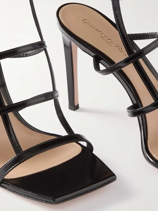 GIANVITO ROSSI 95 Glossed-leather Sandals