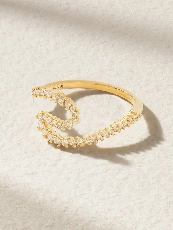 Yvonne Léon Bague Vague Surf 18-karat Diamond Ring - Gold
