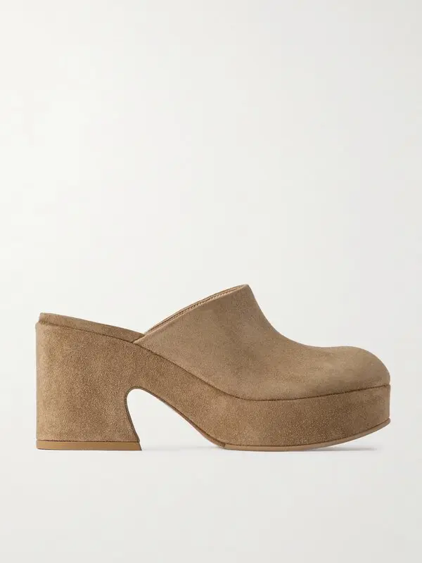 GIANVITO ROSSI Lyss 55 Suede Mules - Brown