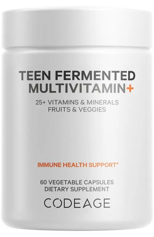 CODEAGE Daily Teen Multivitamins + Minerals & Probiotics Supplement - White